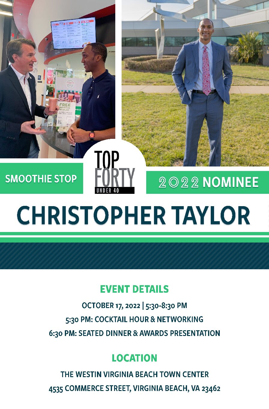 Top 40 Under 40 Event on Oct 17th – Chris Taylor